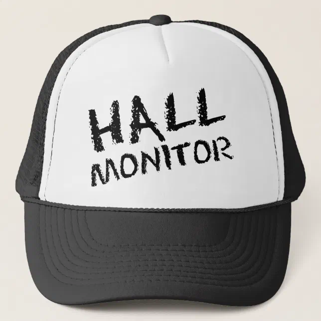 Hall Monitor Black Trucker Hat | Zazzle