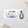 Hall Pass Grad Party Blue High School Invitation | Zazzle