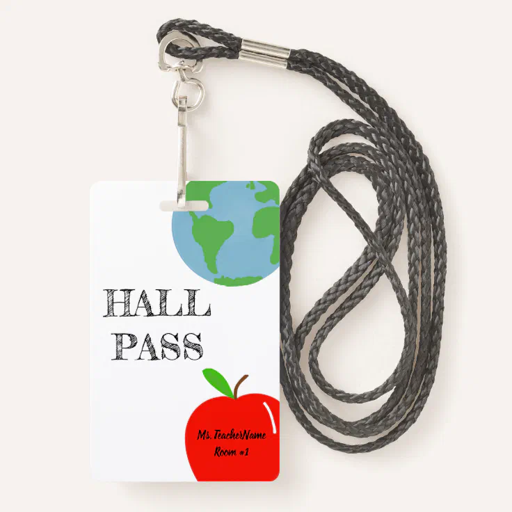 Hall Pass Personalized Badge | Zazzle