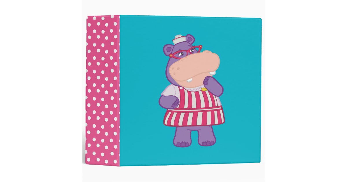 Hallie the Happy Hippo Binder | Zazzle