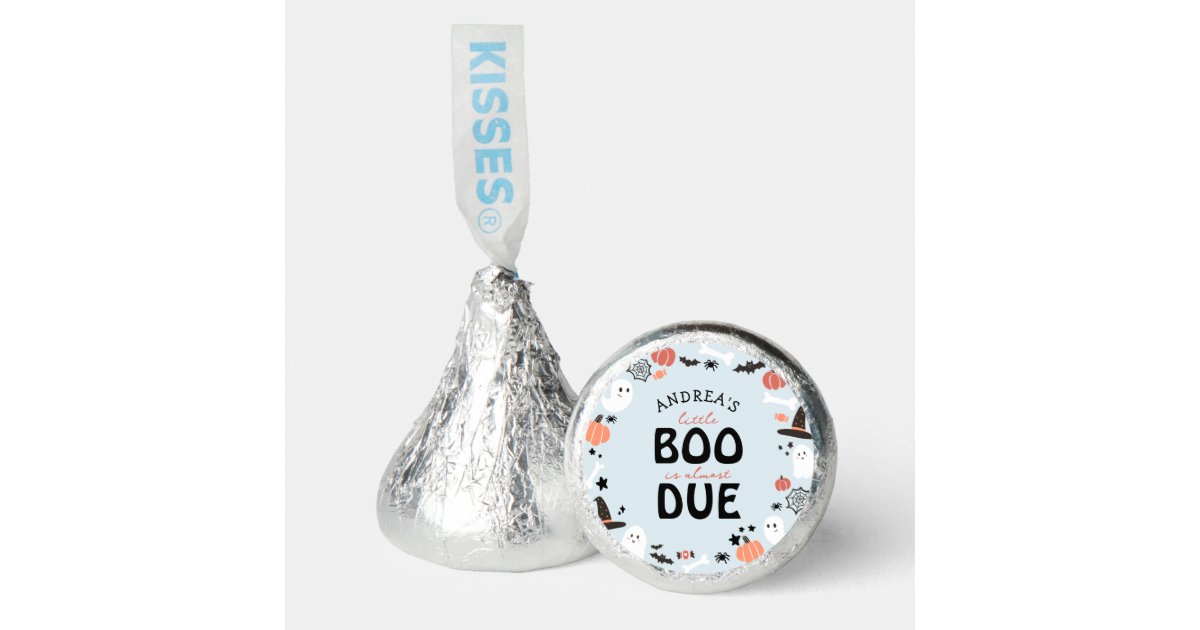 Halloween A little Boo Almost Due Boy Baby Shower Hershey®'s Kisses ...