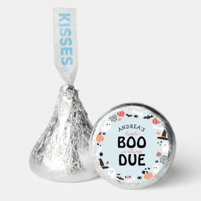 Halloween A little Boo Almost Due Boy Baby Shower Hershey®'s Kisses ...