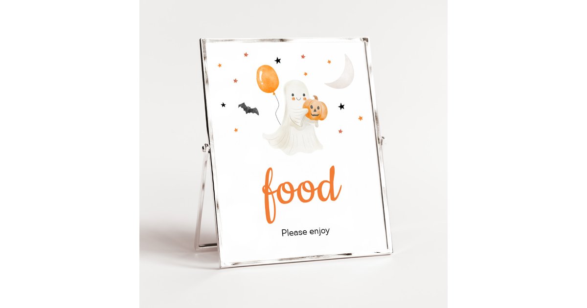Halloween A Little Boo Baby Shower Food Poster | Zazzle