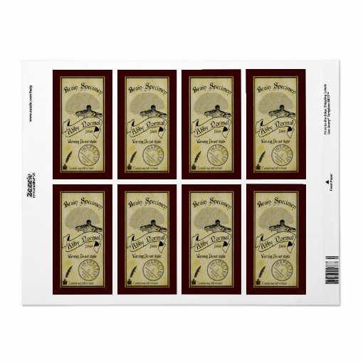 Halloween Abby Normal Bottle Label | Zazzle