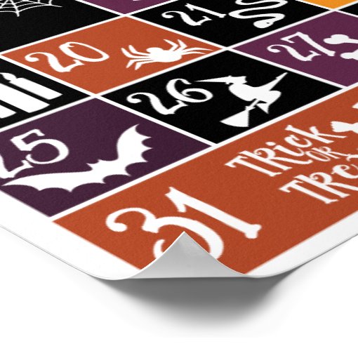 Halloween Advent Calendar Poster | Zazzle