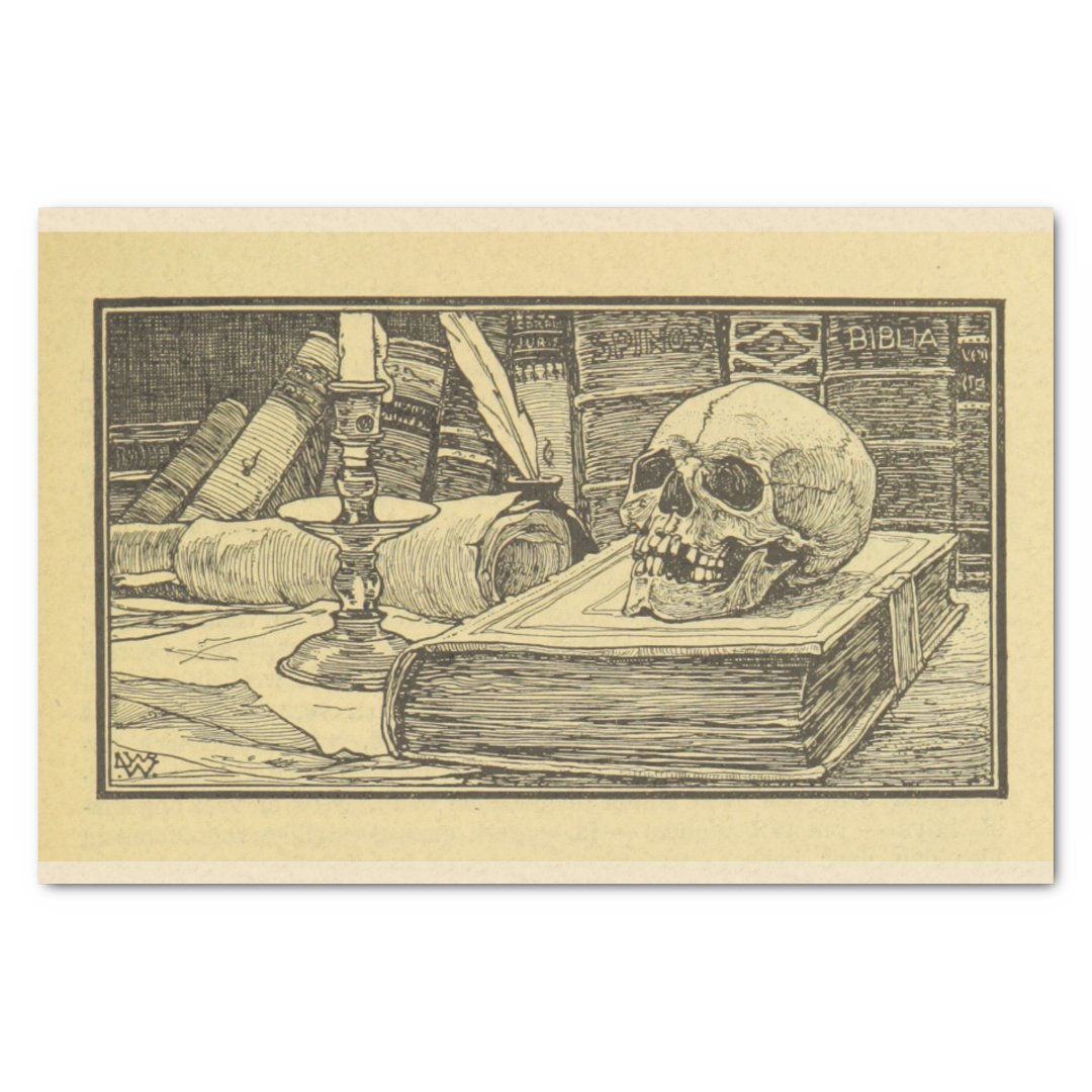 Halloween alchemy skull decoupage tissue paper | Zazzle