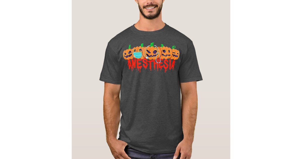 Halloween Anesthesia Pumpkins with mask and T-Shirt | Zazzle