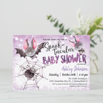Halloween Baby Shower, Bats invitation | Zazzle