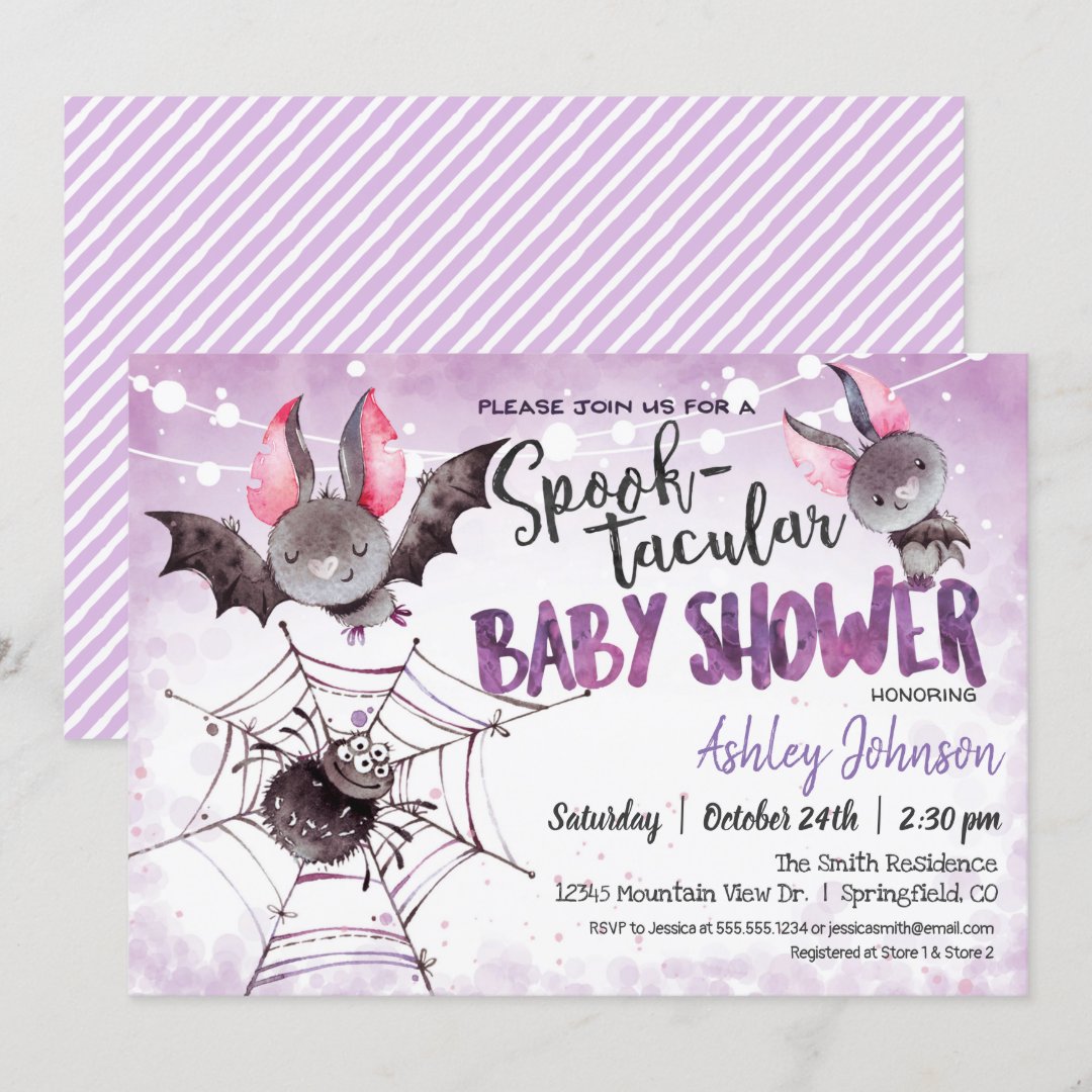 Halloween Baby Shower, Bats invitation | Zazzle