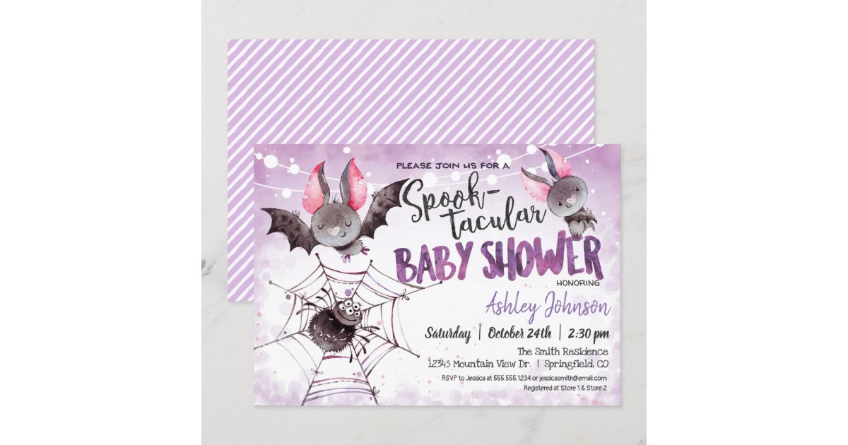 Halloween Baby Shower, Bats invitation | Zazzle
