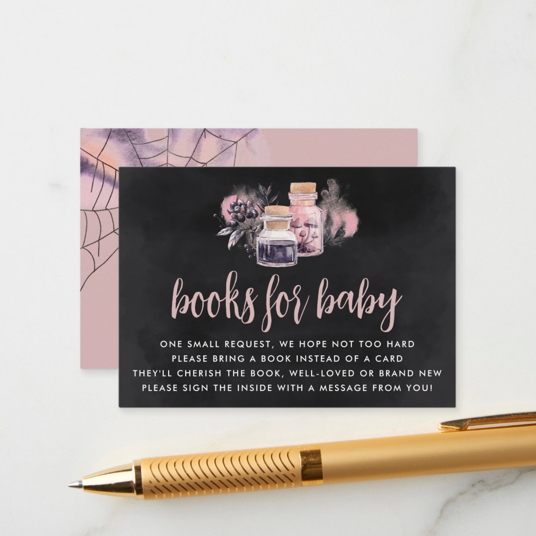 Halloween Baby Shower Book Request Enclosure Card | Zazzle