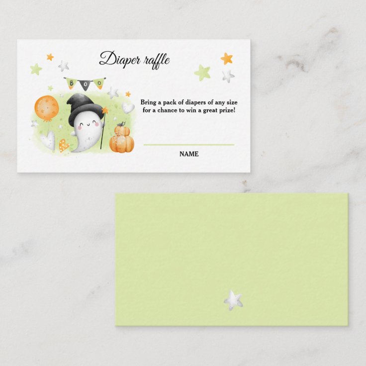 Halloween Baby Shower Diaper Raffle Card | Zazzle