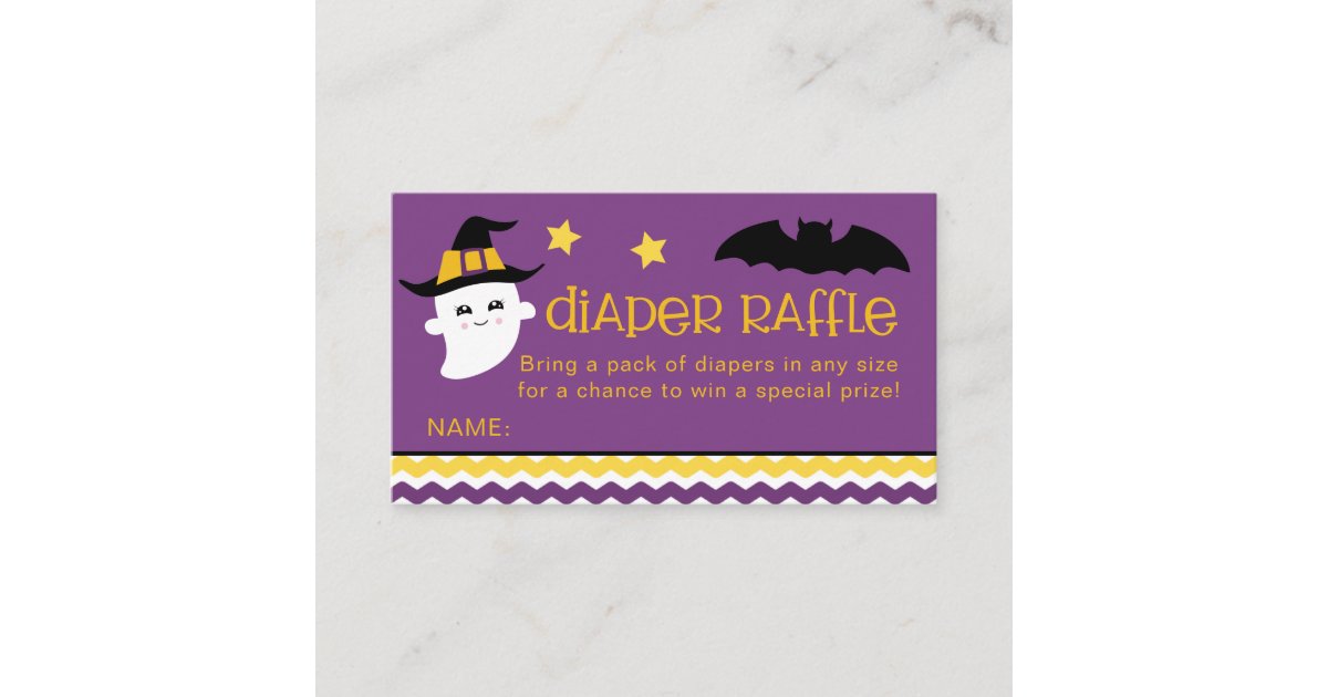 Halloween Baby Shower Diaper Raffle Cards | Zazzle