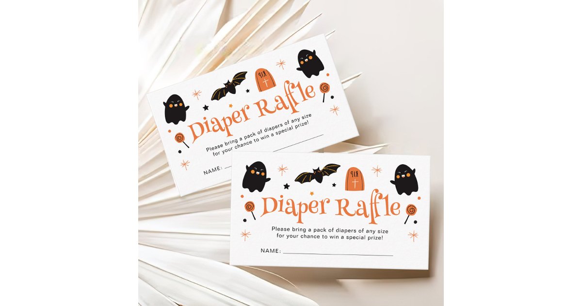 Halloween Baby Shower Diaper Raffle Enclosure Card | Zazzle