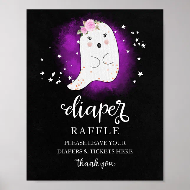 Halloween Baby Shower Diaper Raffle Game Sign | Zazzle