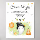 Halloween Baby Shower Diaper Raffle Sign | Zazzle