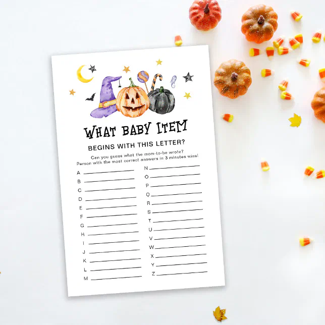 Halloween Baby Shower Game | Zazzle