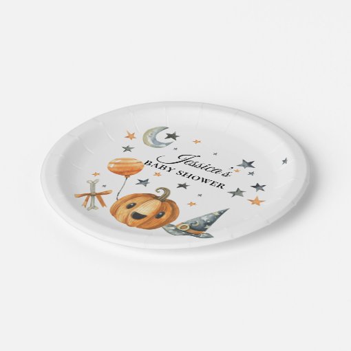 Halloween Baby Shower Little Boo Paper Plates | Zazzle