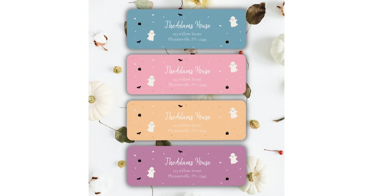 Halloween Baby Shower Pumpkin Little Boo return Label | Zazzle