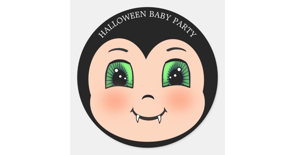Halloween baby vampire classic round sticker | Zazzle