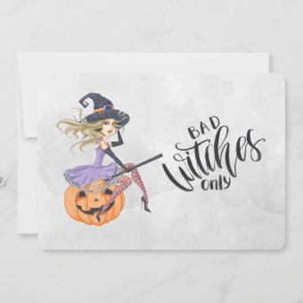 Halloween Bad Witches Bachelorette Party Invitation | Zazzle