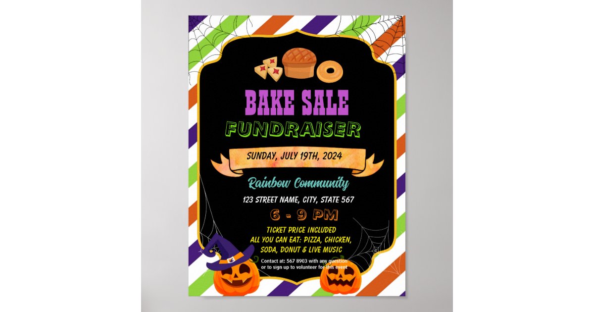 Halloween bake sale flyer poster | Zazzle