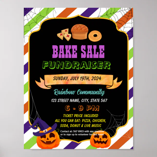 Halloween bake sale flyer poster | Zazzle