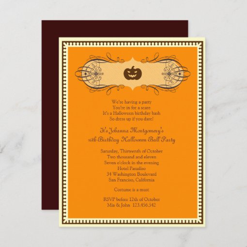 Halloween Ball Costume Party Invitation | Zazzle