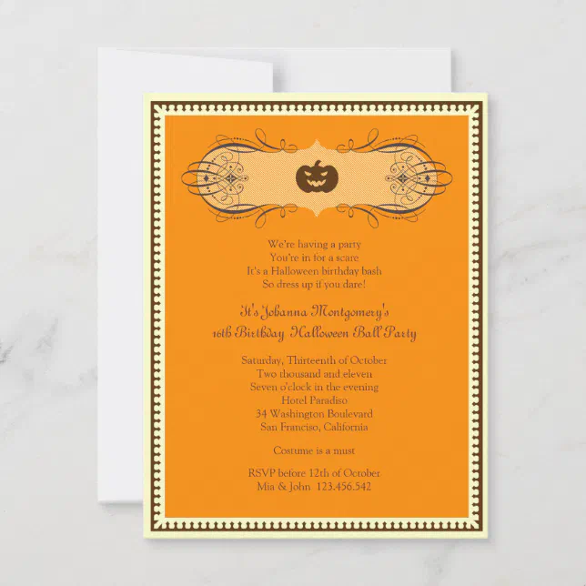 Halloween Ball Costume Party Invitation | Zazzle