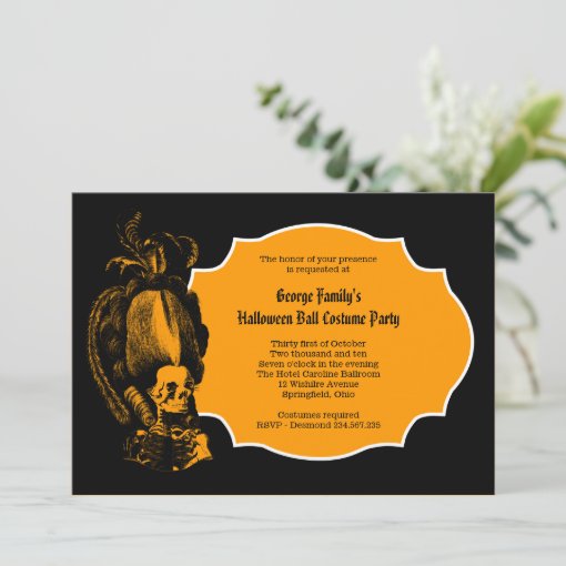Halloween Ball Masquerade Costume Party Invitation | Zazzle