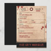 Halloween Bash Adult Toe Tag Morgue Blood Party Invitation | Zazzle