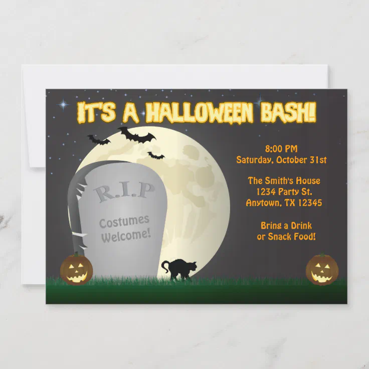 Halloween Bash Party Invitation | Zazzle