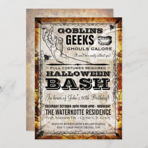 Halloween Bash Party Invitation | Zazzle