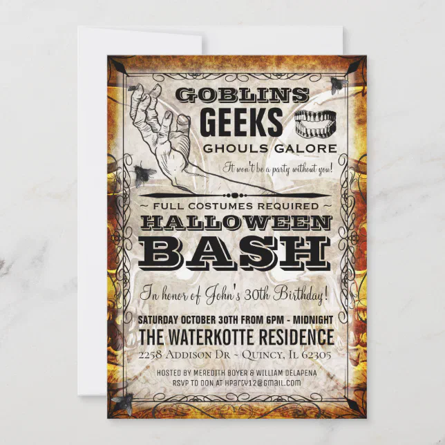 Halloween Bash Party Invitation | Zazzle