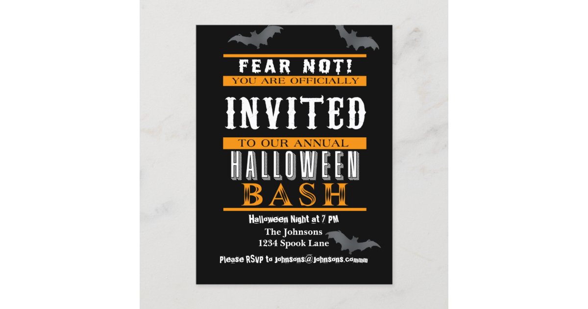 Halloween Bash Party Invitations | Zazzle