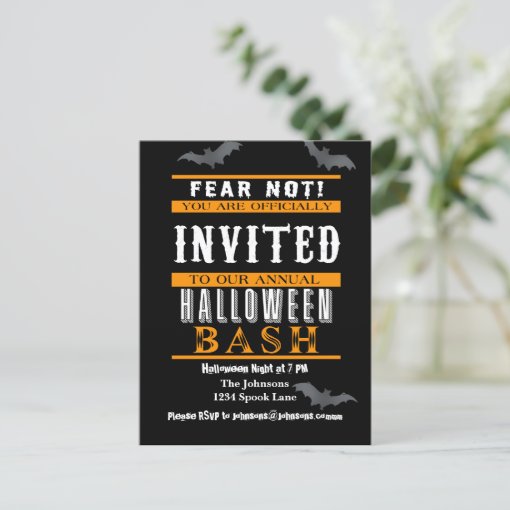 Halloween Bash Party Invitations | Zazzle