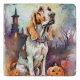 Halloween Basset Hound With Pumpkins Scary Trivet | Zazzle