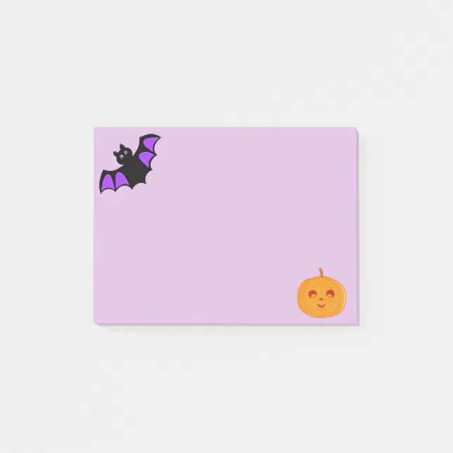 Halloween Bat and Pumpkin Post-it Notes | Zazzle