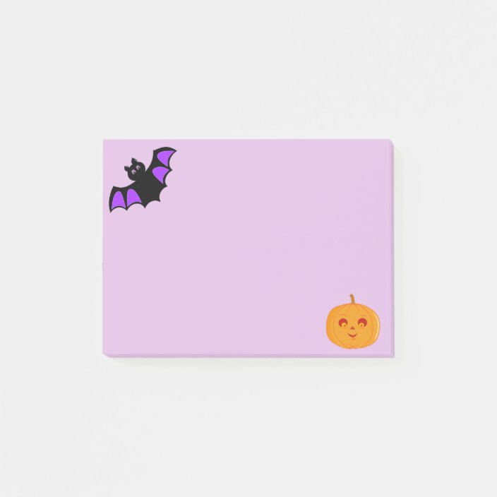Halloween Bat and Pumpkin Post-it Notes | Zazzle.com