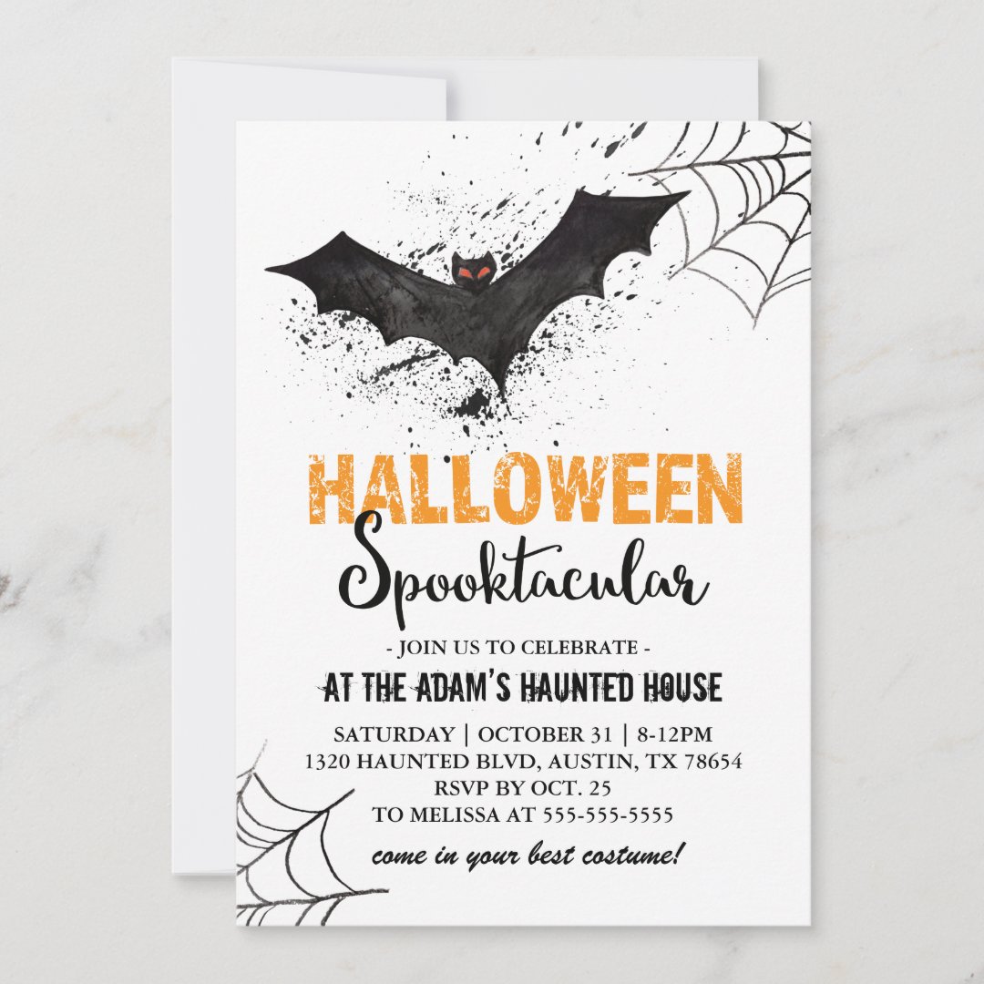 Halloween Bat Invitation | Zazzle