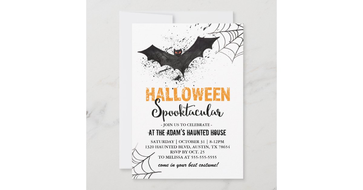 Halloween Bat Invitation | Zazzle