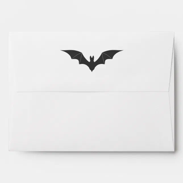 halloween bat with checkered black and orange envelope | Zazzle