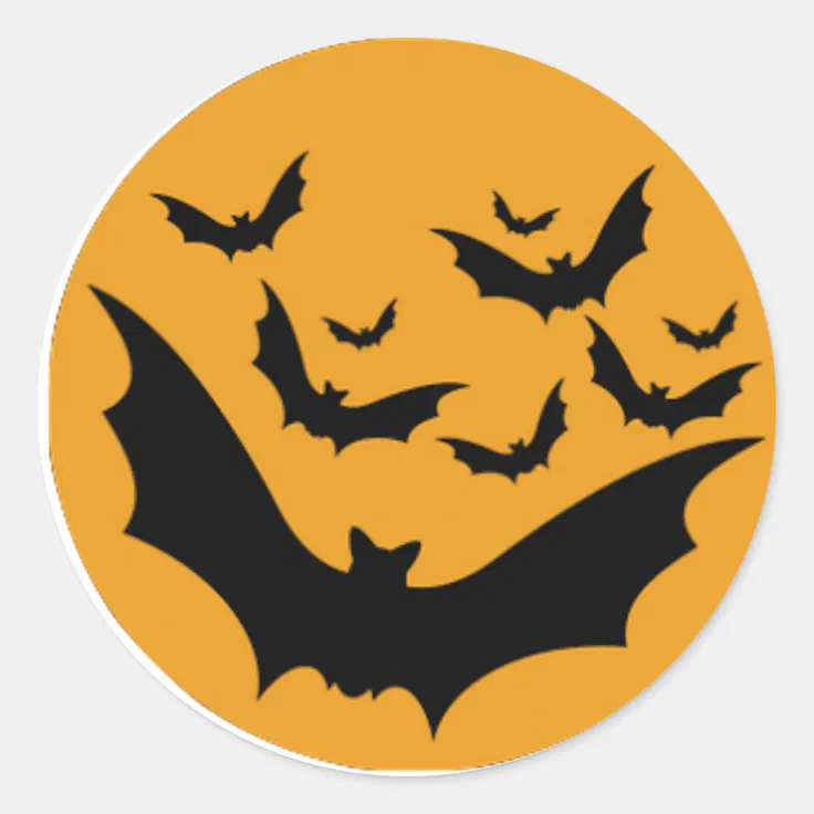 Halloween Bats Classic Round Sticker | Zazzle
