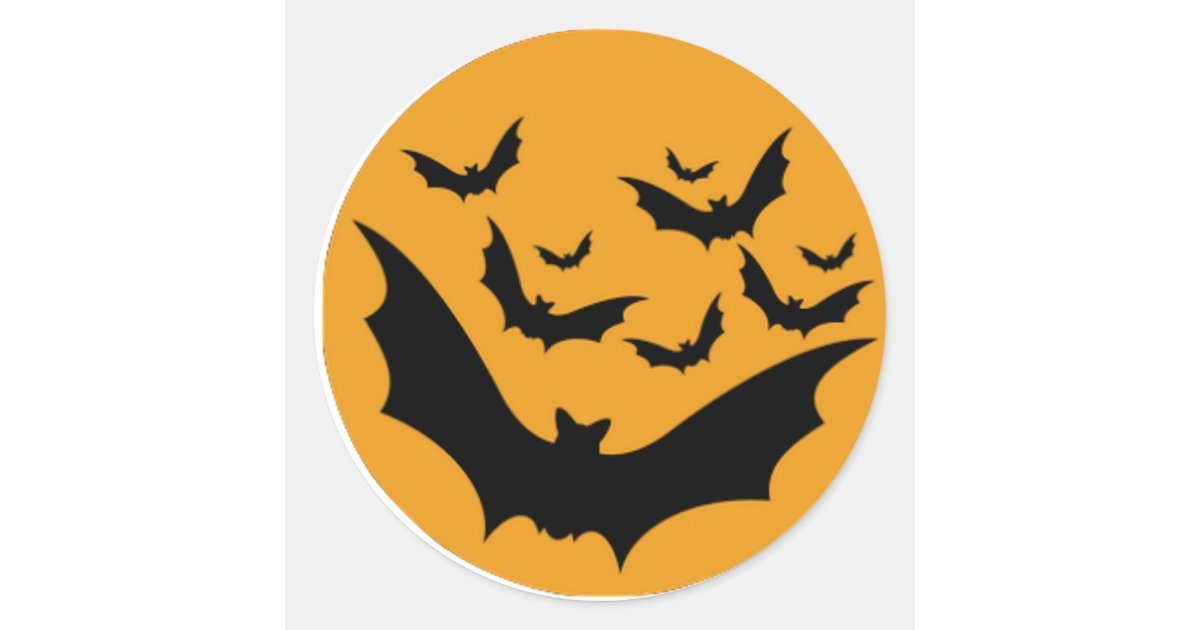Halloween Bats Classic Round Sticker | Zazzle