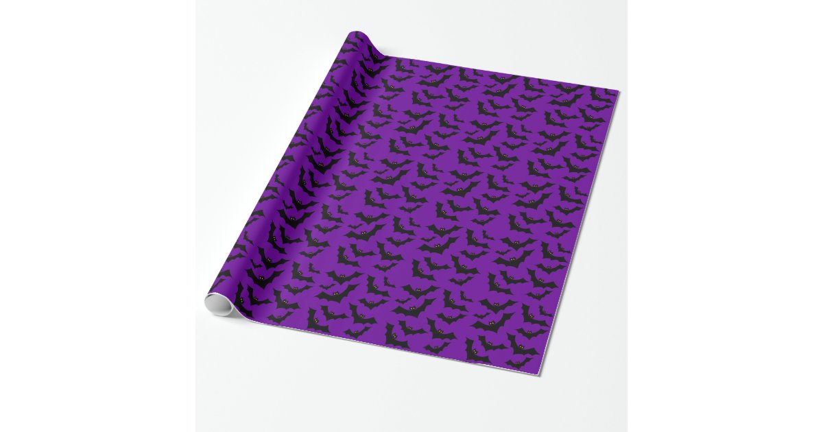 Halloween bats pattern wrapping paper | Zazzle