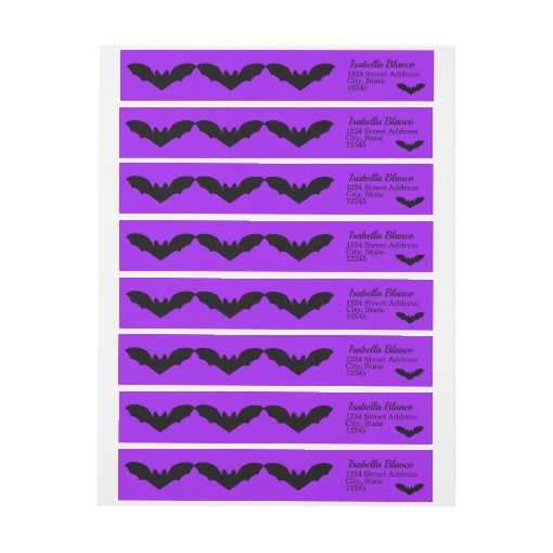 Halloween Bats Wrap Around Label | Zazzle