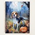 Halloween Beagle With Pumpkins Scary Planner | Zazzle