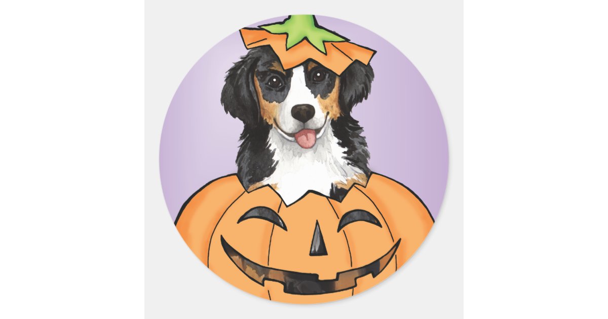 Halloween Berner Classic Round Sticker | Zazzle