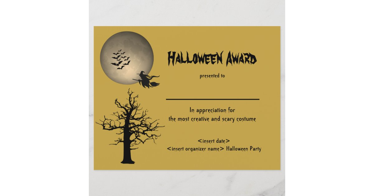 Halloween Best Costume Award | Zazzle