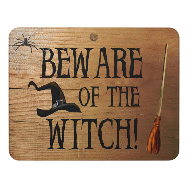 Halloween Beware of The Witch Door Sign | Zazzle